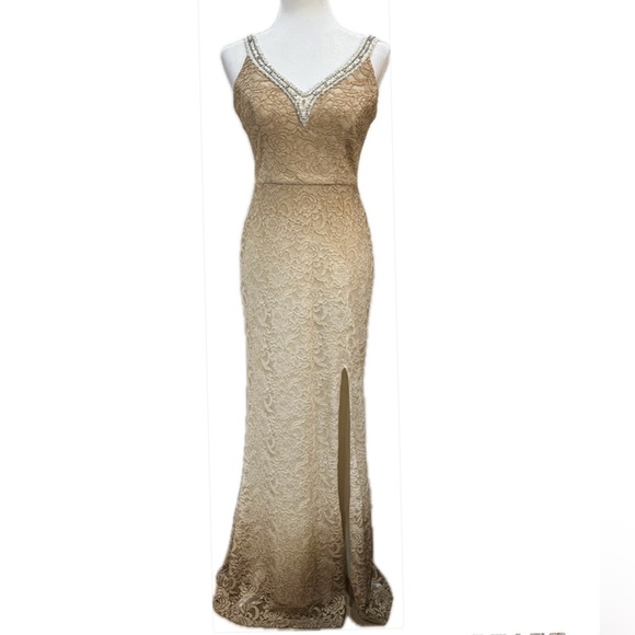 City Triangles | Dresses | City Triangles Ombre Lace Gown Beaded ...